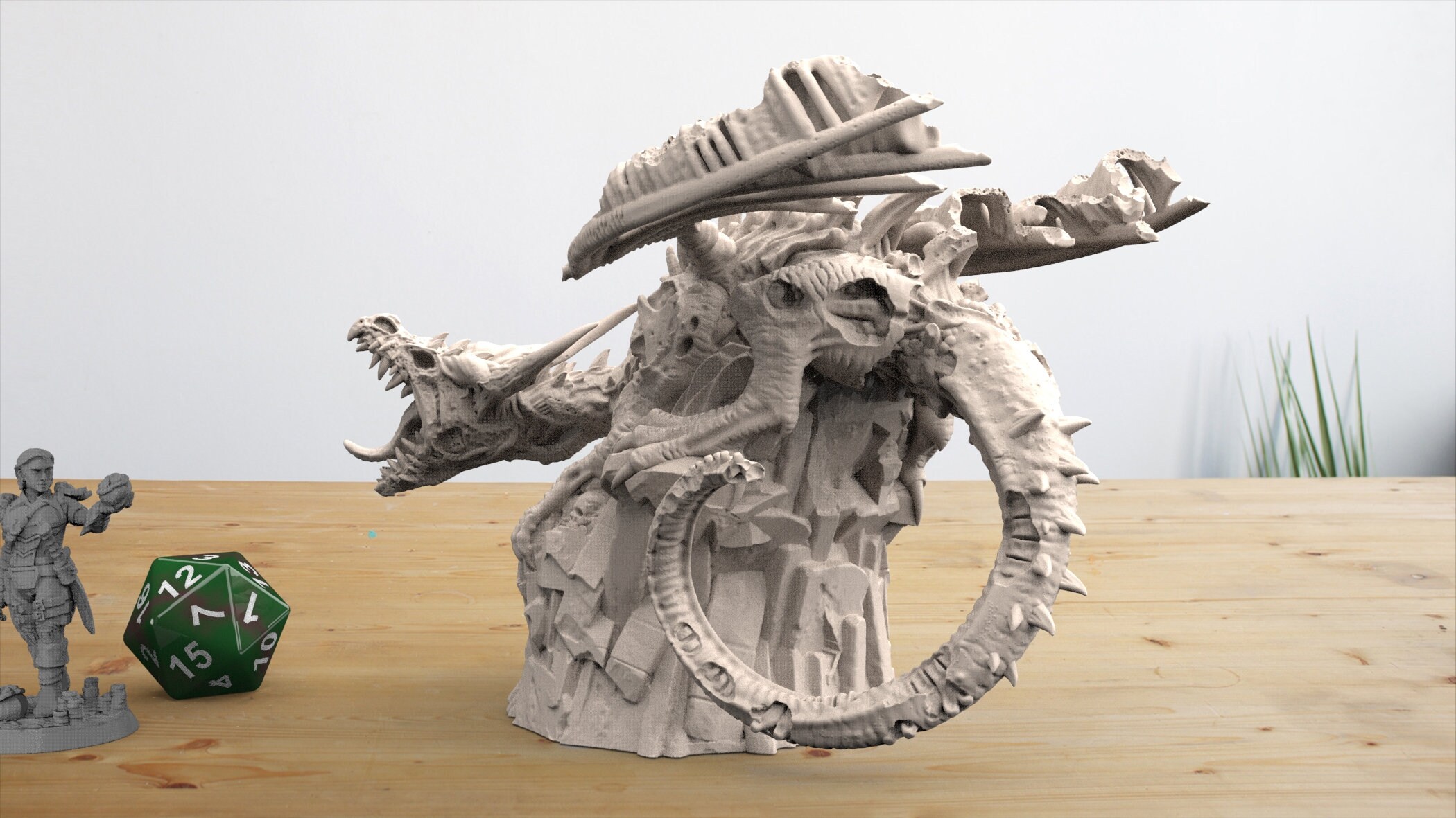 Zombie Dragon in Four Sizes 3D Printed Miniature in Four - Etsy