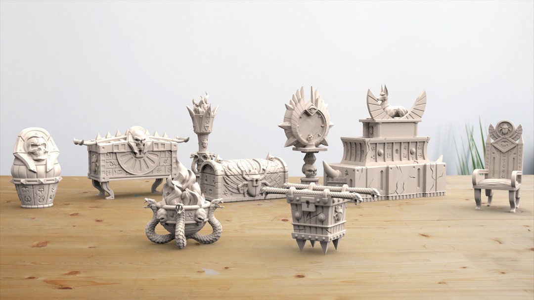 Pharaoh Props 9 Model Set Terrain Prop Echoes of Life Resin Miniature ...