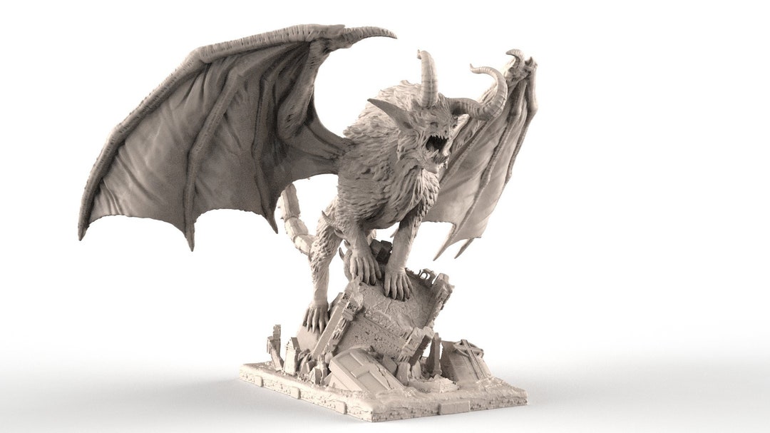 Flying Manticore Pose 2 - 3D Resin-printed for D&D, Pathfinder and ...