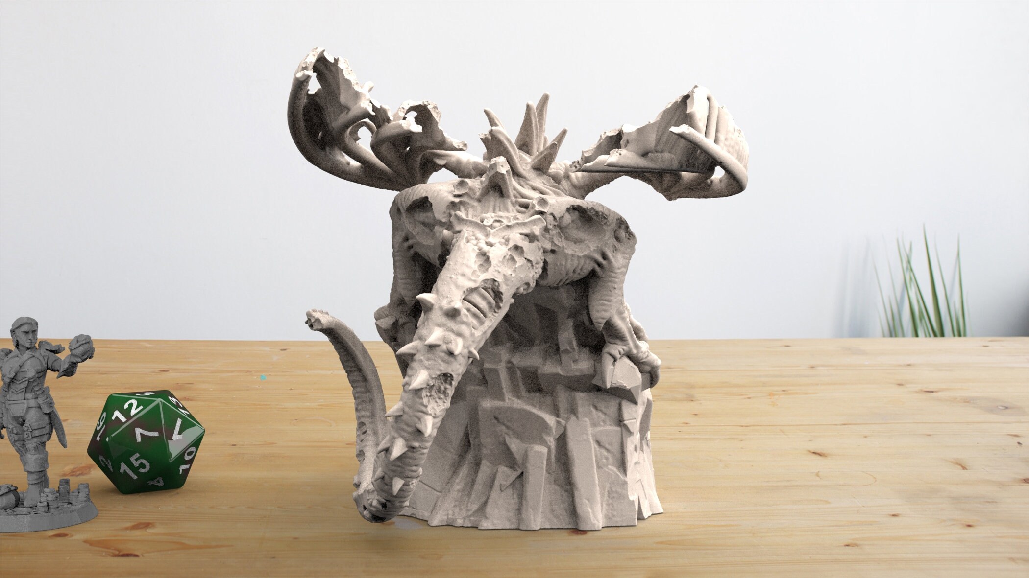 Zombie Dragon in Four Sizes 3D Printed Miniature in Four - Etsy