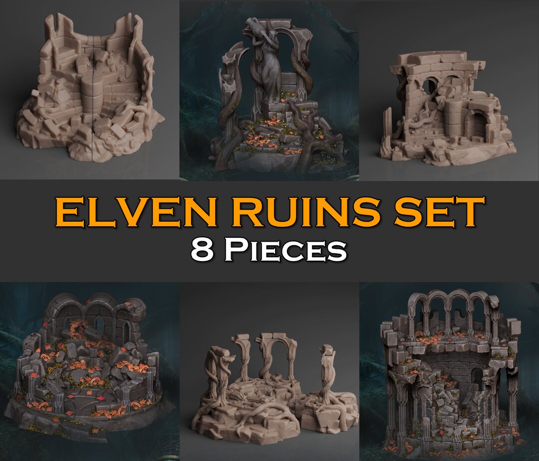 Elven Ruins Set - Elven Realms - the Dark Forest - 28/32 Mm Scale 3D ...