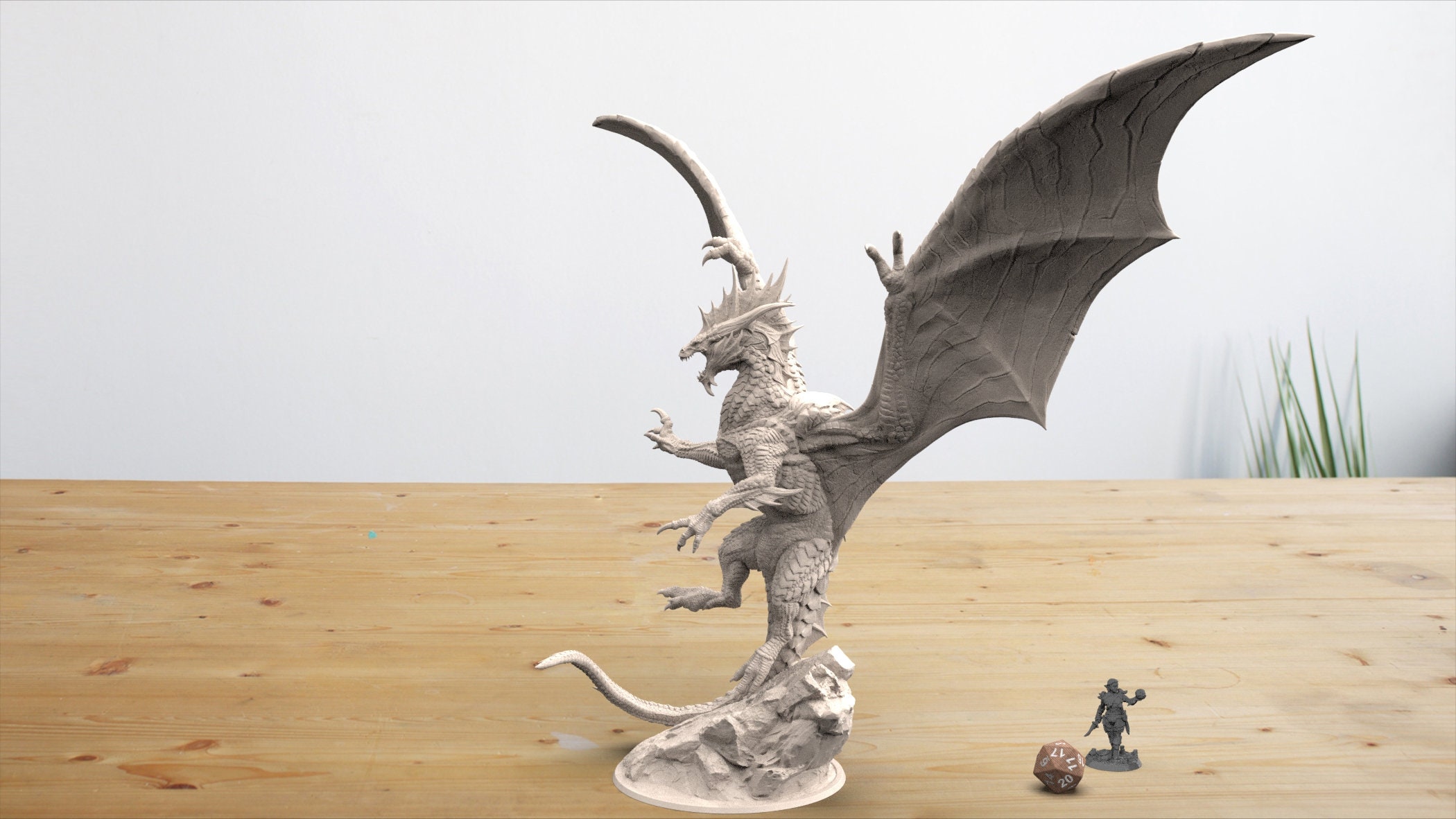 Silver Dragon in Four Sizes 3D Printed Miniature in Four - Etsy
