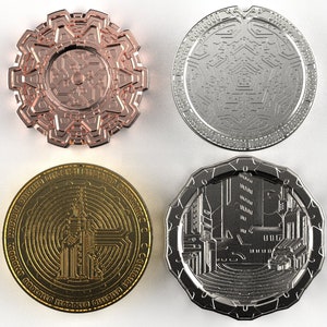 Sci-fi Coins - Life-sized Prop for Cosplay, Larping and RPG Games Like D&D, Pathfinder and Other ...