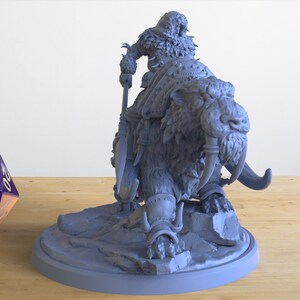 Sabertooth Rider Human Mounted Inuit Fighter Miniature for D&D ...