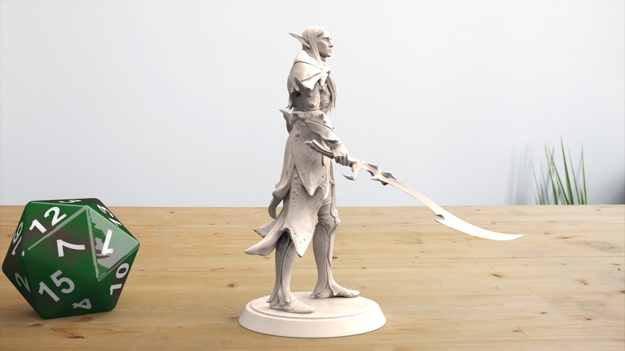 Elf Warrior With Sword Idle Pose 3D Printed Miniature in - Etsy
