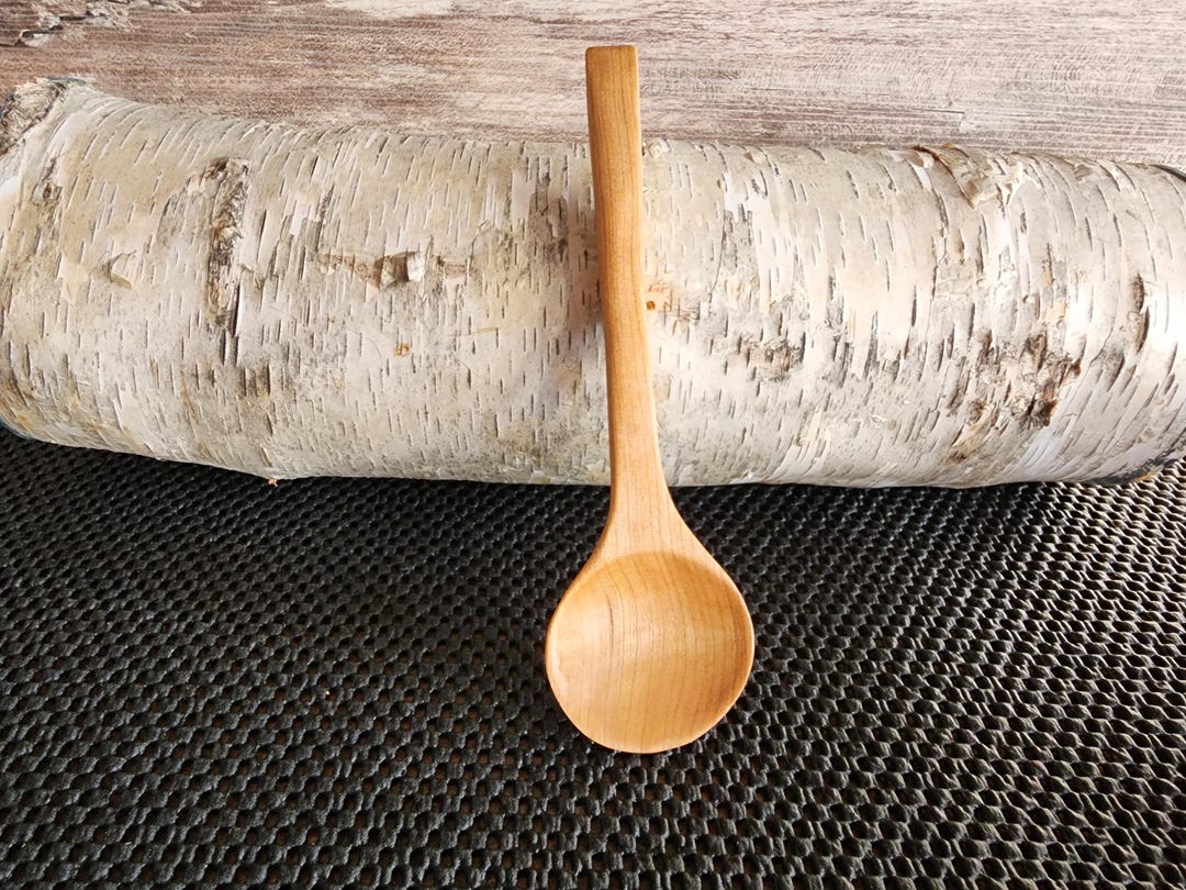 Hand Carved Cherry Small Mixing Spoon - Etsy