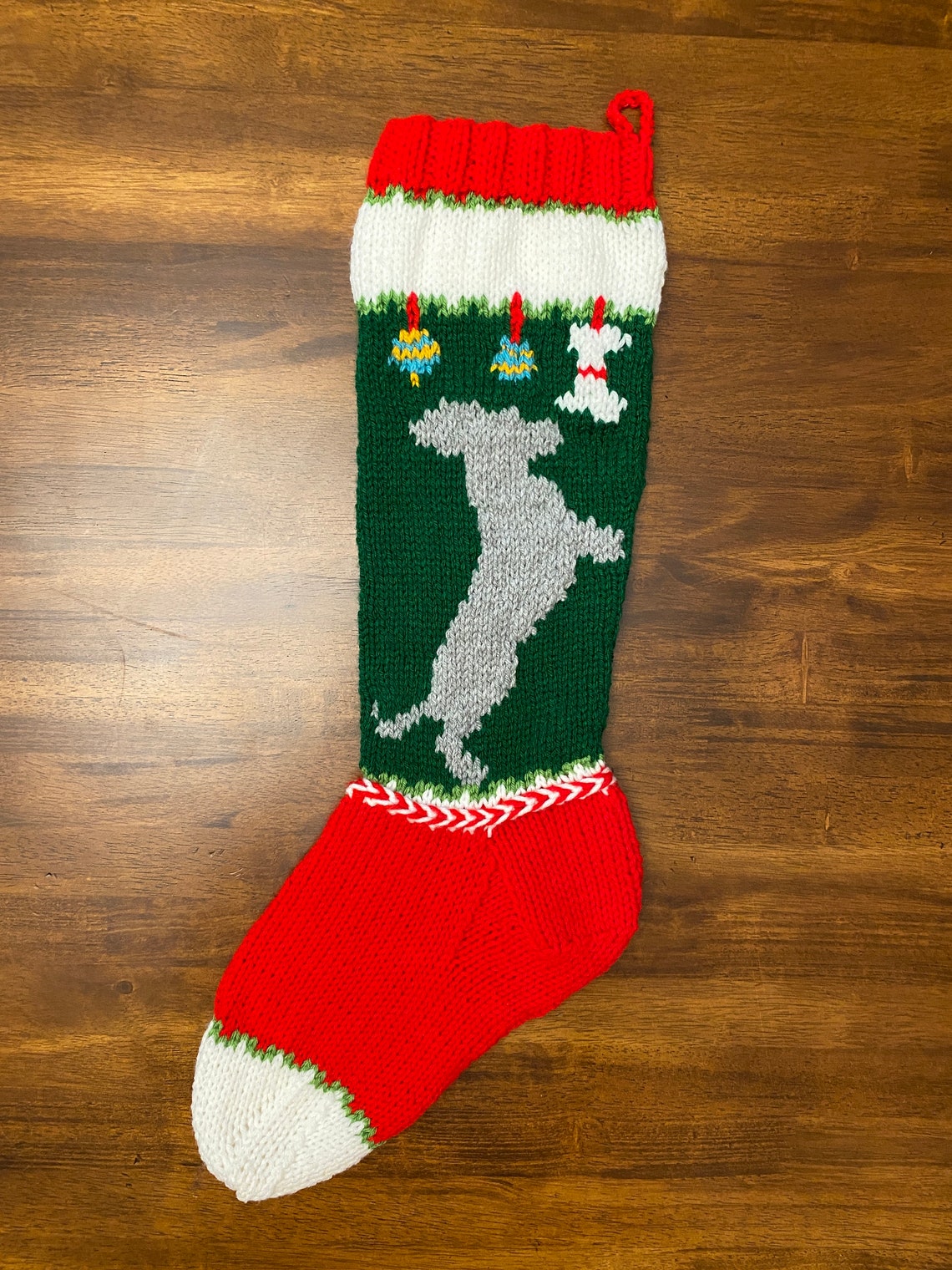 Large Knitted Christmas Stocking Dogs Made to Order - Etsy