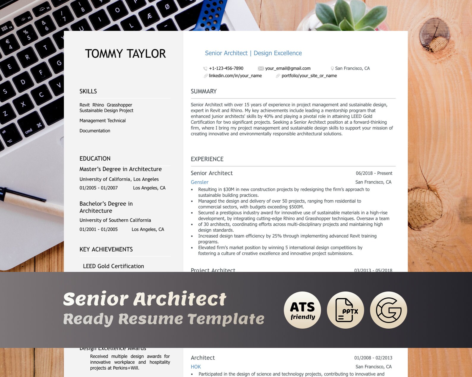 Resume Senior Architect, Ready Professional Resume Template With Photo ...