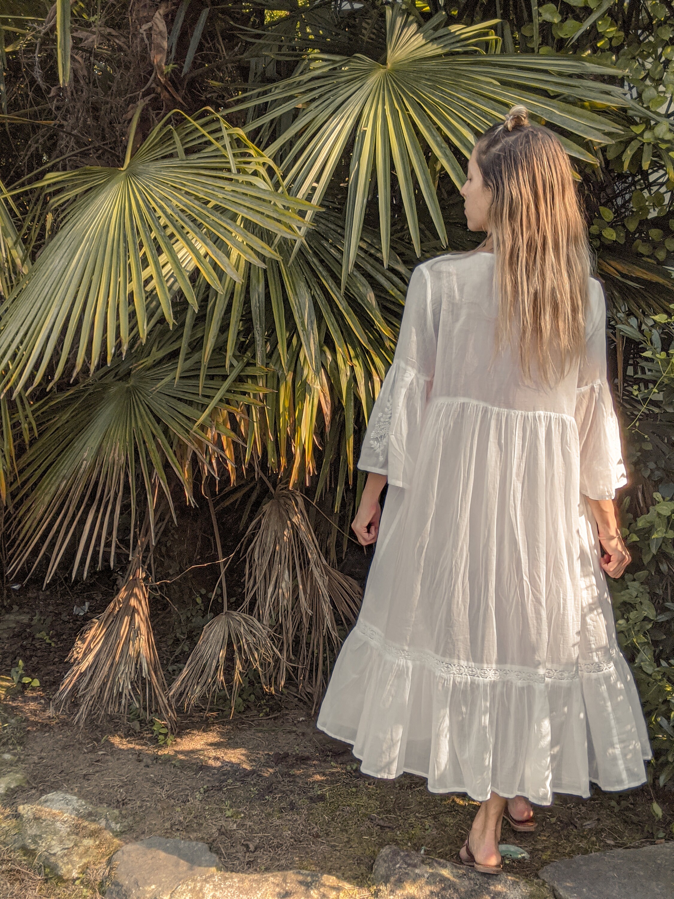 White Hand Embroidered Beach Coverup Kimono Robe True White - Etsy