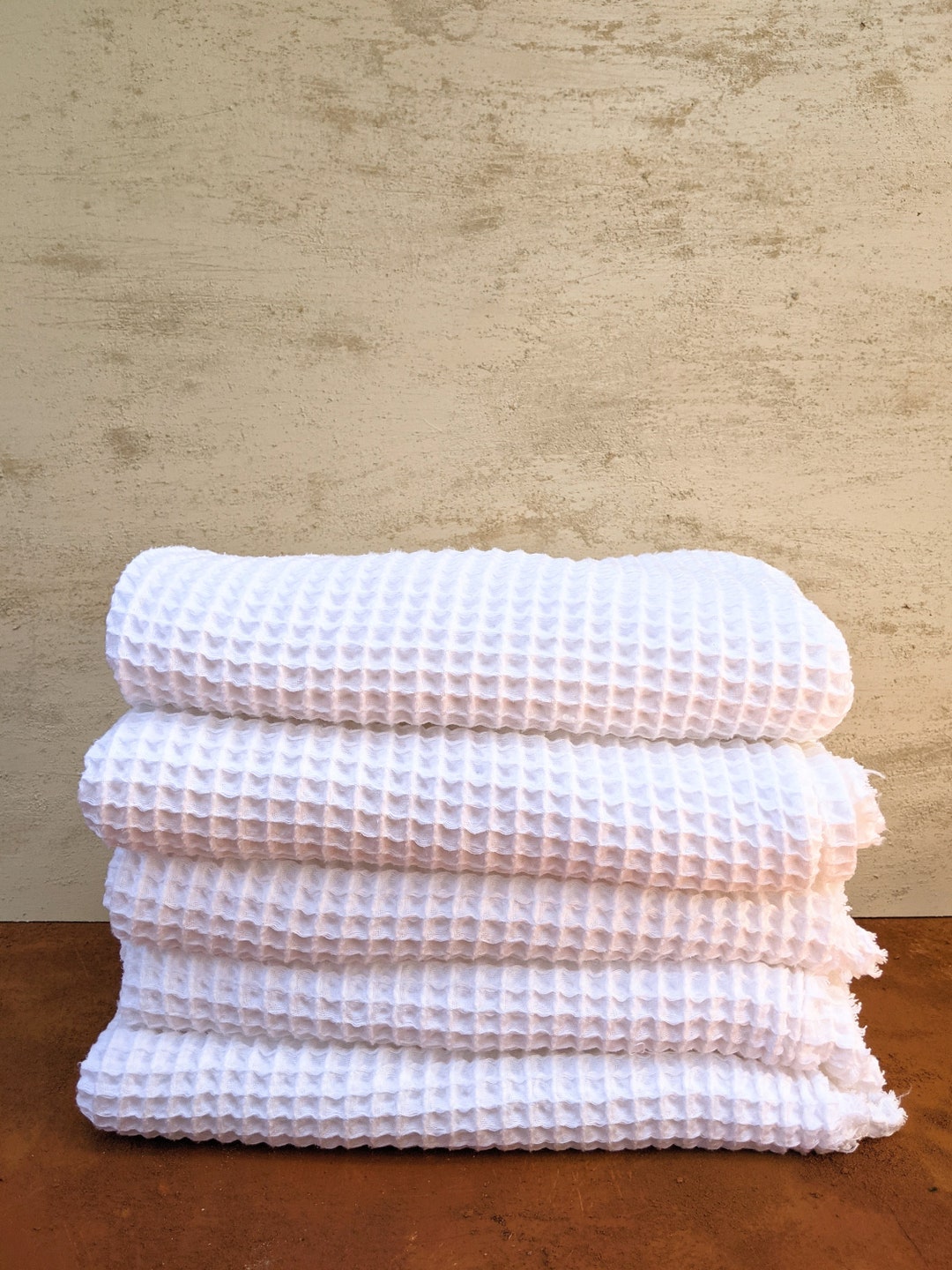WHITE PFD Cotton Waffle Fabric ( Cut to Size 50 X 72"- Unsewn Edges) - Etsy