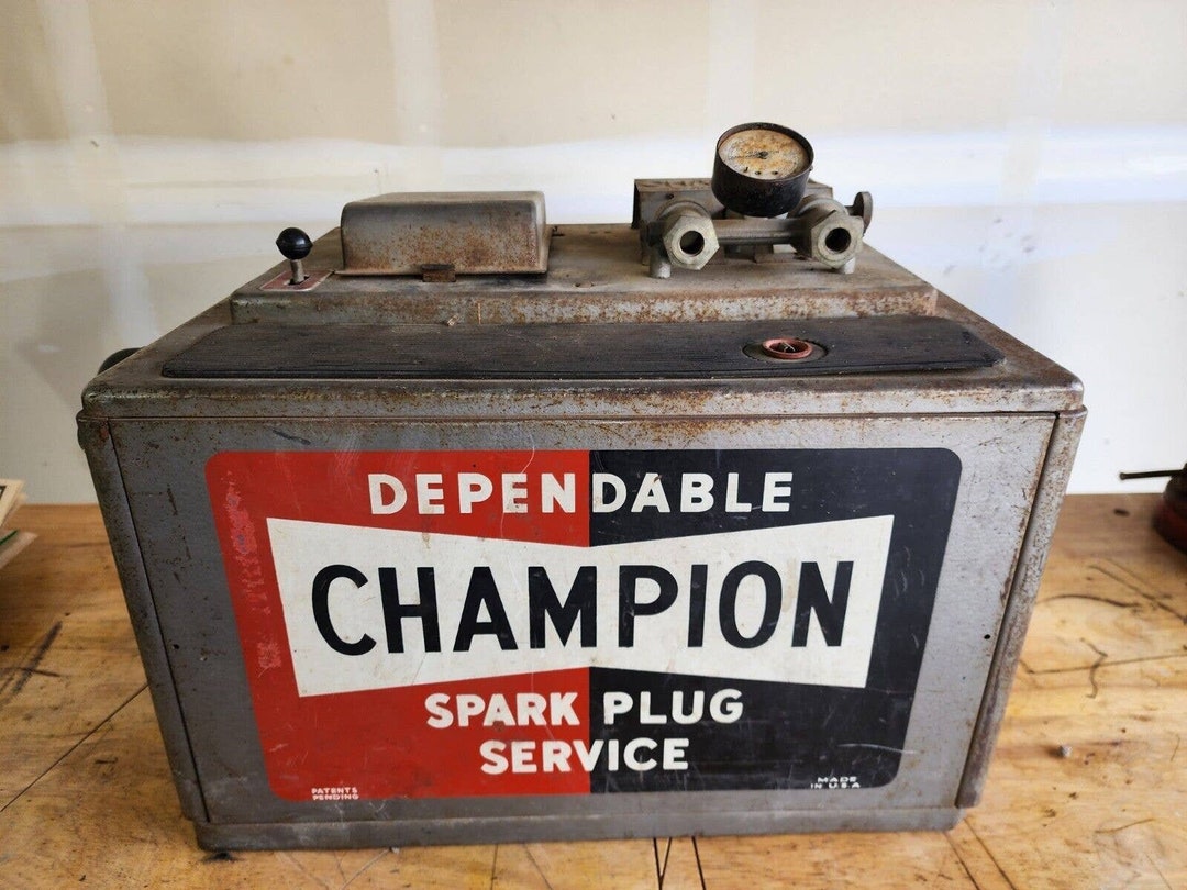 Vintage Champion Spark Plug Tester Cleaner Service Oil Gas Station Made ... Vintage Champion Spark Plug Tester Cleaner Service Oil Gas Station Made ...
