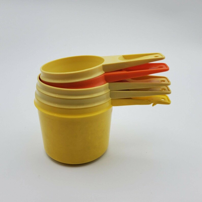 Vintage Set of 5 Tupperware Measuring Replacement Cups Nesting Scoops ...