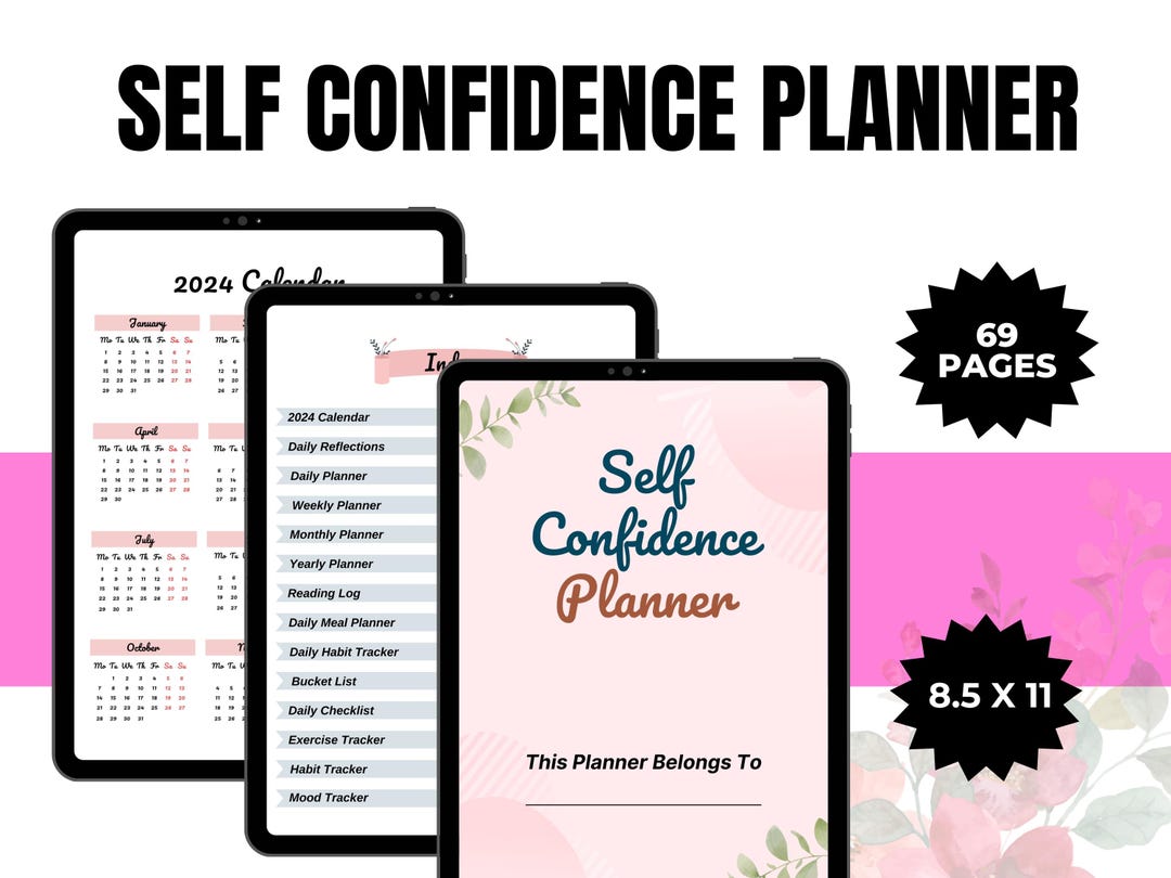 Self Confidence Planner | Self Esteem | Mental Health | Self Care ...