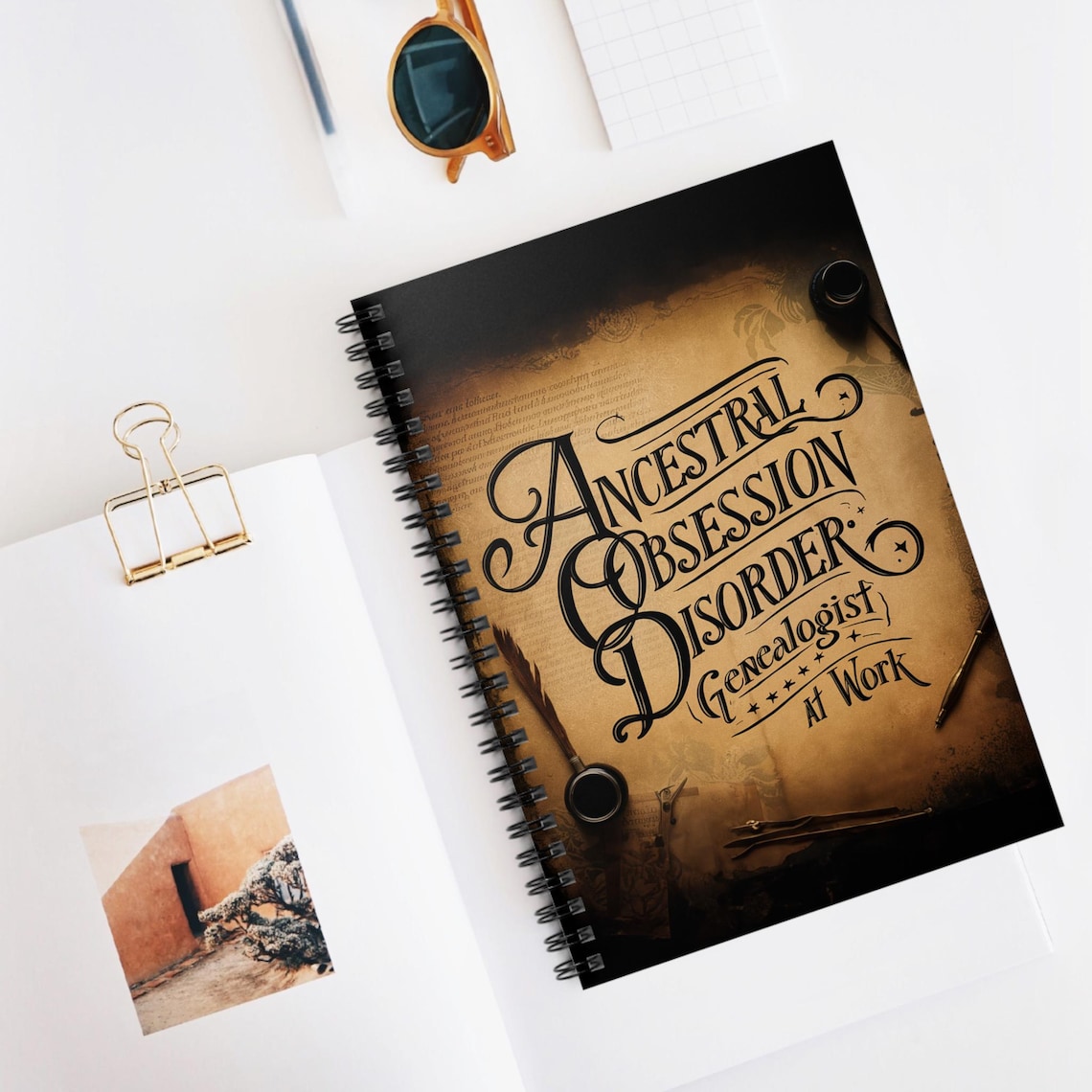 Genealogist at Work Spiral Notebook - Rule Line Notebook, Gift for ...