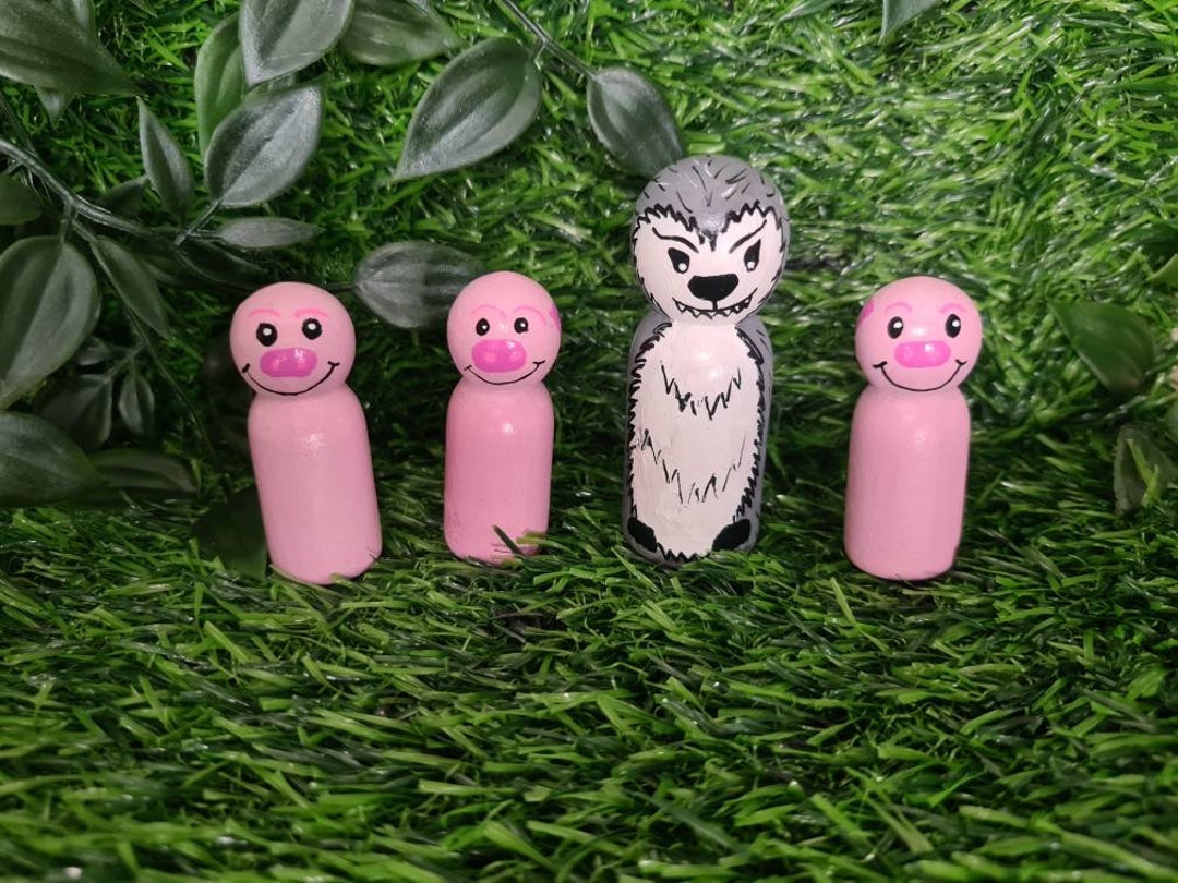 The Three Little Pigs Wooden Peg Doll Props - Etsy