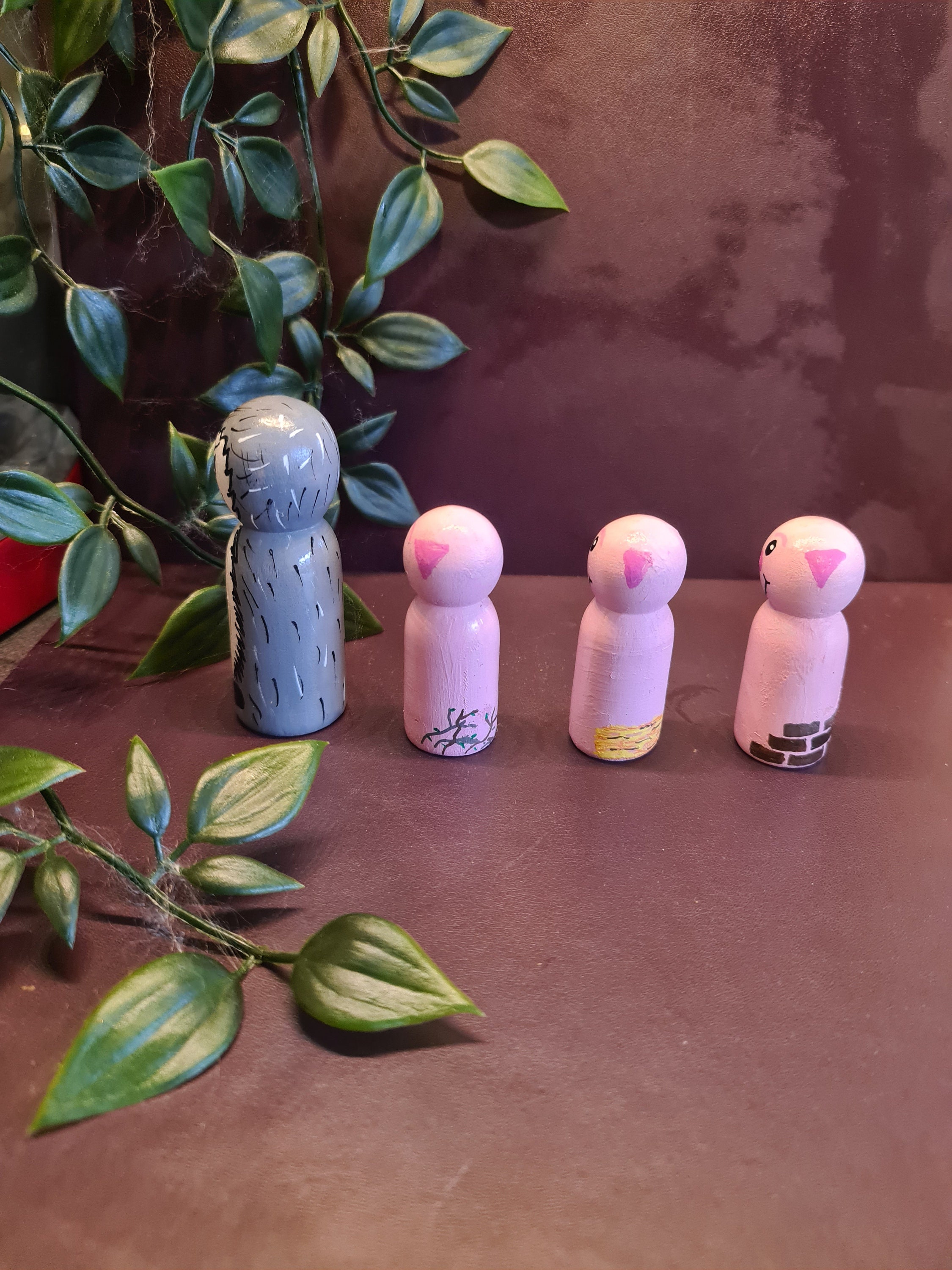 The Three Little Pigs Wooden Peg Doll Props - Etsy