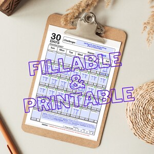 Printable 30 Day Challenge PDF Tracker Fillable & Printable PDF Form ...