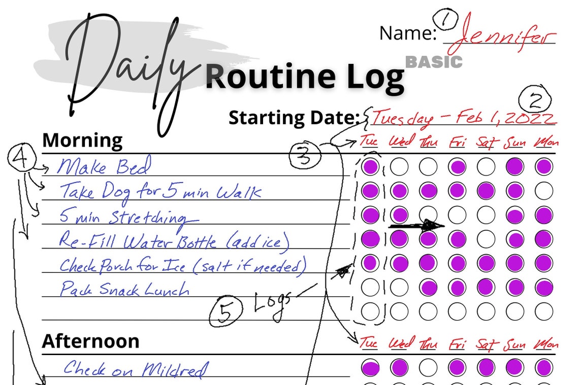 Daily Routine Log: Basic Printable PDF Tracker - Etsy