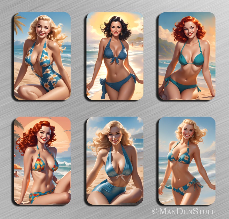 Sexy And Hot Pin Up Girls Bikini Beach You Choose Fridge Etsy