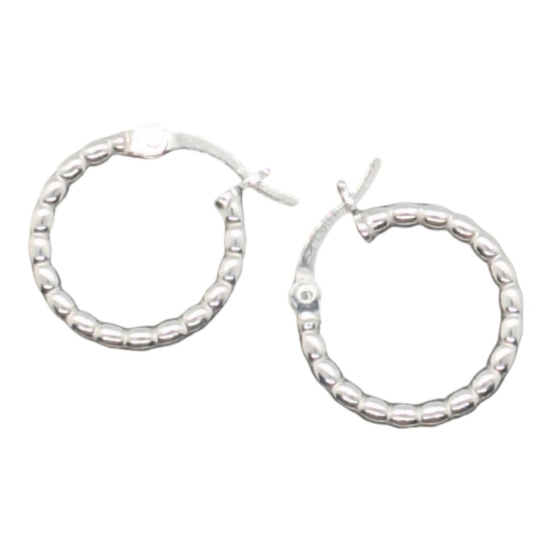925 Sterling Silver Hoop With Bumps on Earrings - Etsy