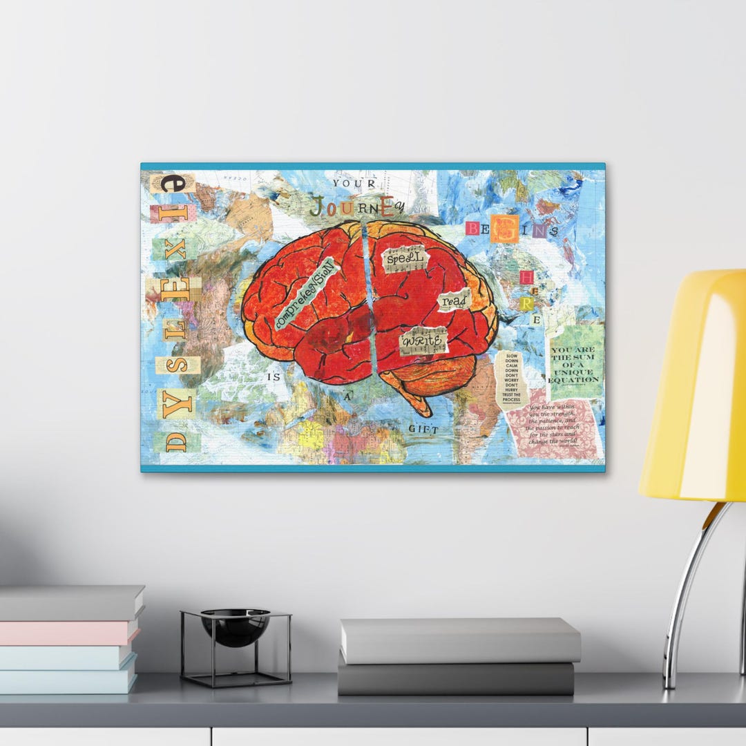 Dyslexia Awareness, Dyslexia Artwork, Wall Decor Gift, Mixed Media ...
