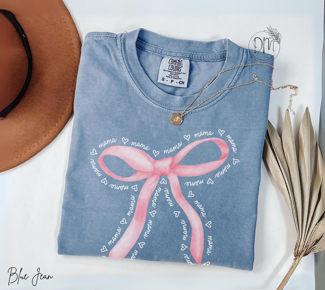 Comfort Colors Mama Shirt Pink Bow Mama Shirt Mama Bow Shirt Bow Mama T ...