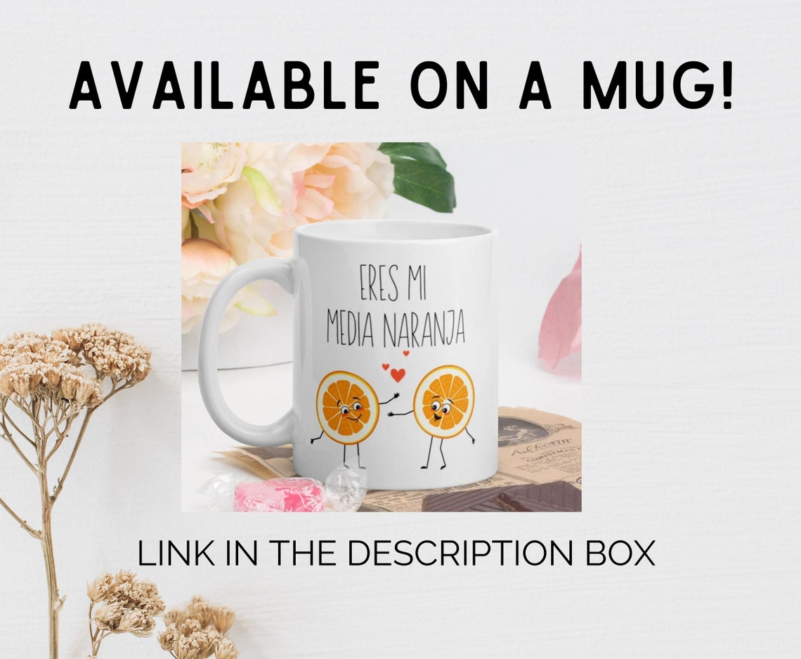 PRINTABLE Eres Mi Media Naranja Card, Digital Download, IMPRIMIBLE ...