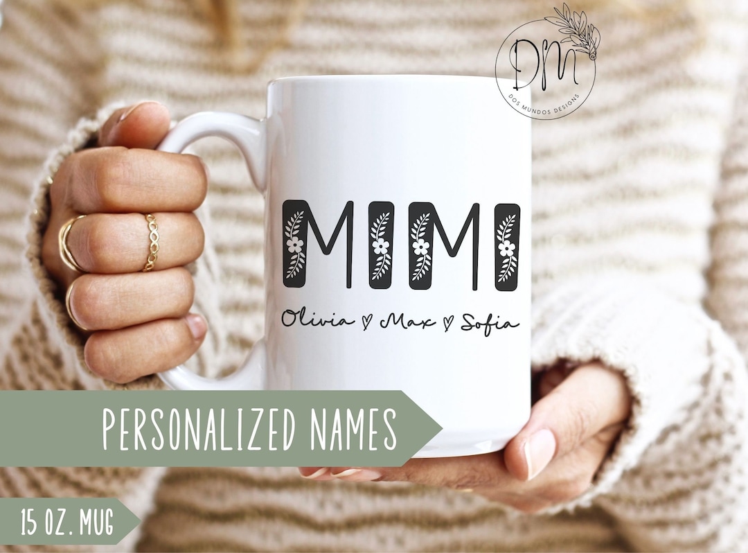 Personalized Mimi Mug, Custom Name Mimi Mug, Grandkids Names Mimi Mug ...