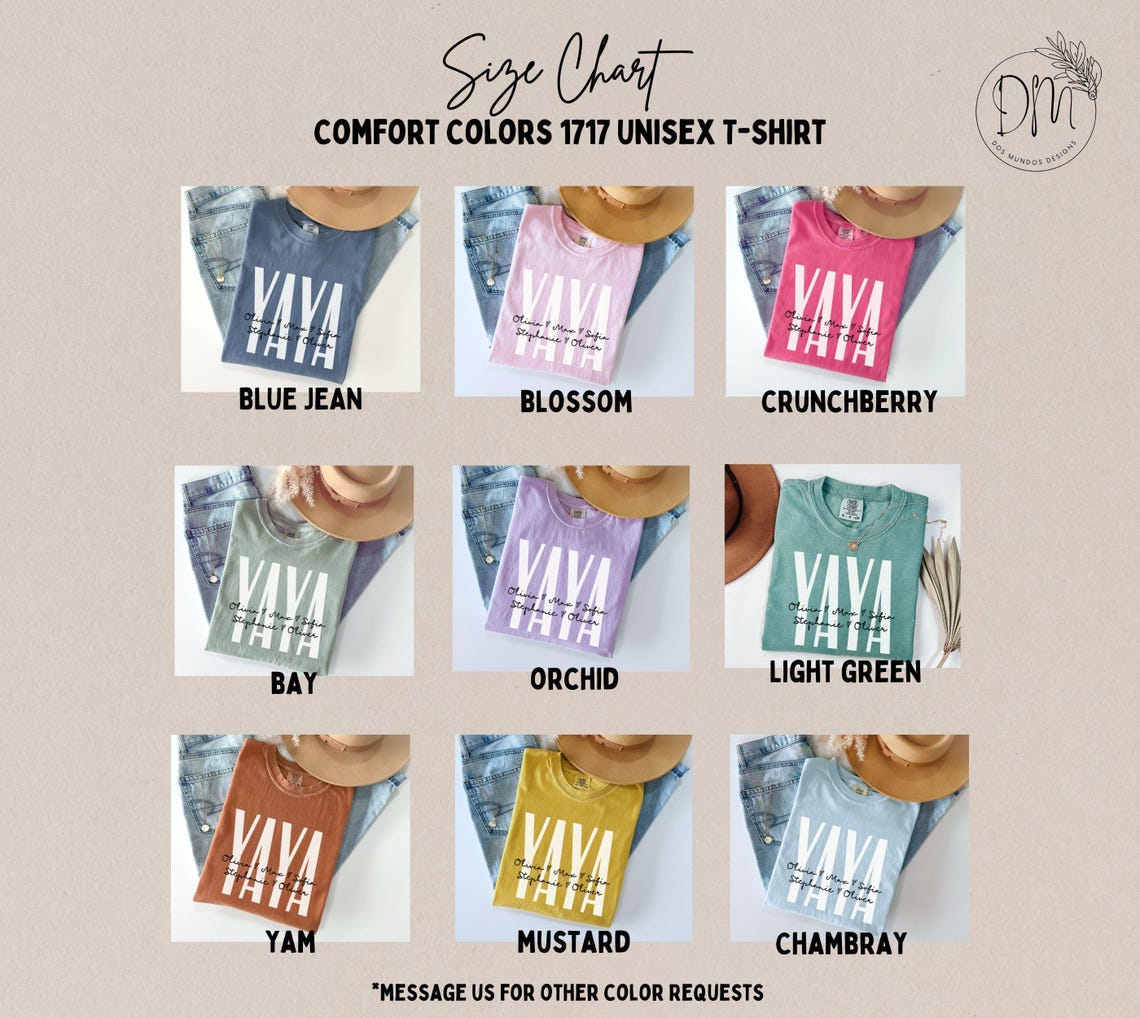 Comfort Colors Yaya Shirt Personalized Yaya Shirt Custom Yaya Tshirt ...