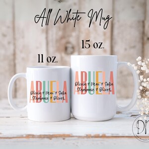 Abuela Mug With Grandkids Names Mug for Abuela Mug Personalized Abuela ...
