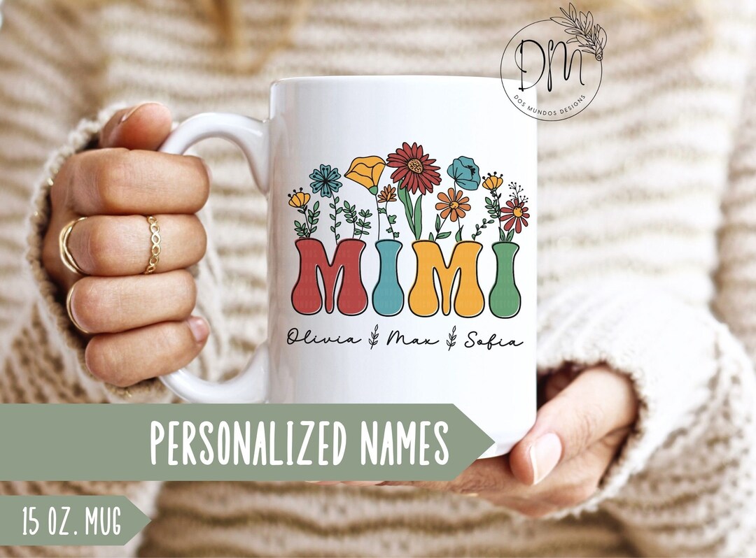 Personalized Mimi Mug, Custom Name Mimi Mug, Grandkids Names Mimi Mug ...