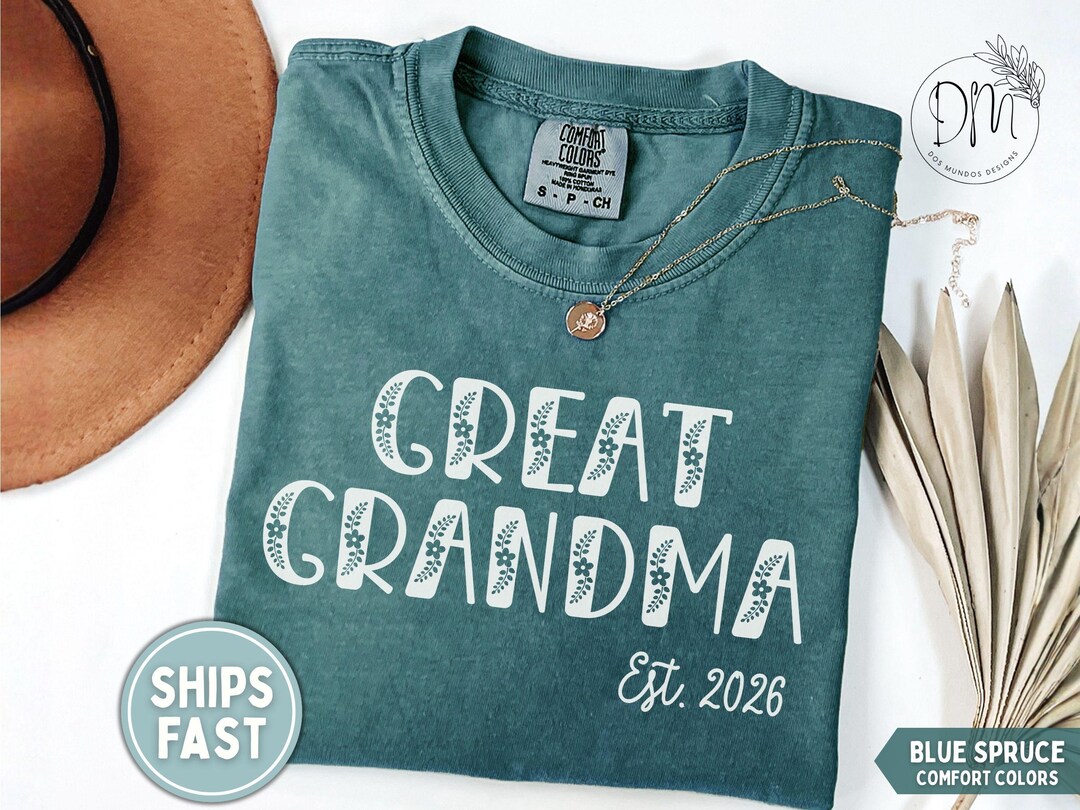 Great Grandma Shirt, Floral Great Grandma Established Shirt, Custom ...
