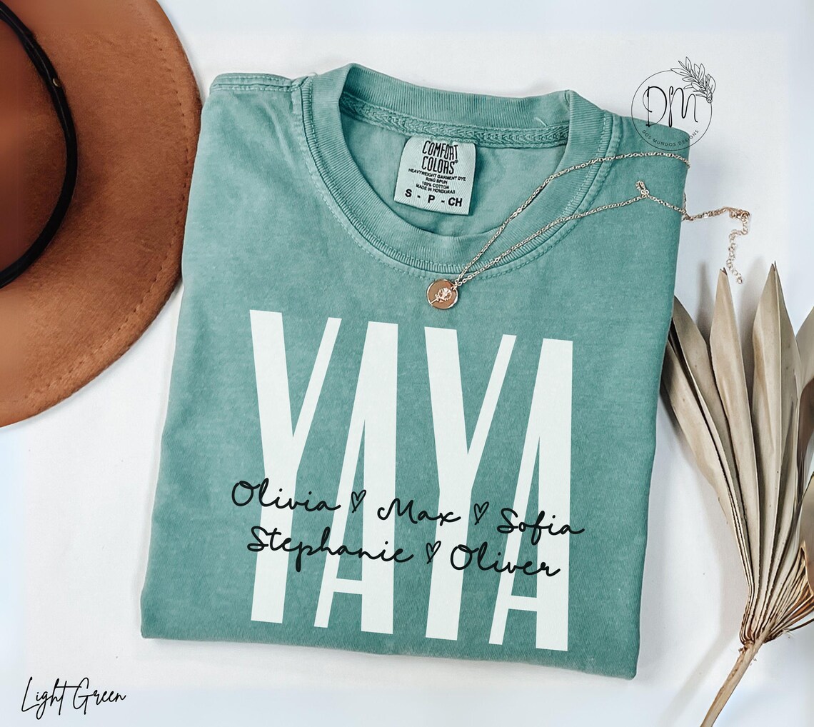 Comfort Colors Yaya Shirt Personalized Yaya Shirt Custom Yaya Tshirt ...