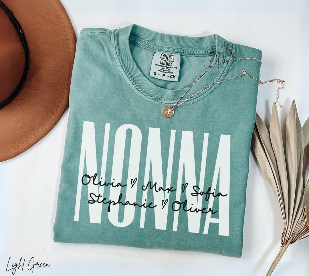 Comfort Colors Nonna Shirt Personalized Nonna Shirt Nonna T-shirt Grandkid Names Nonna Tshirt ...