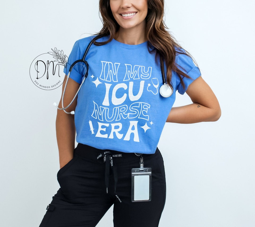 ICU Nurse Shirt Retro in My ICU Nurse Era Tshirt Intensive Care Unit ...