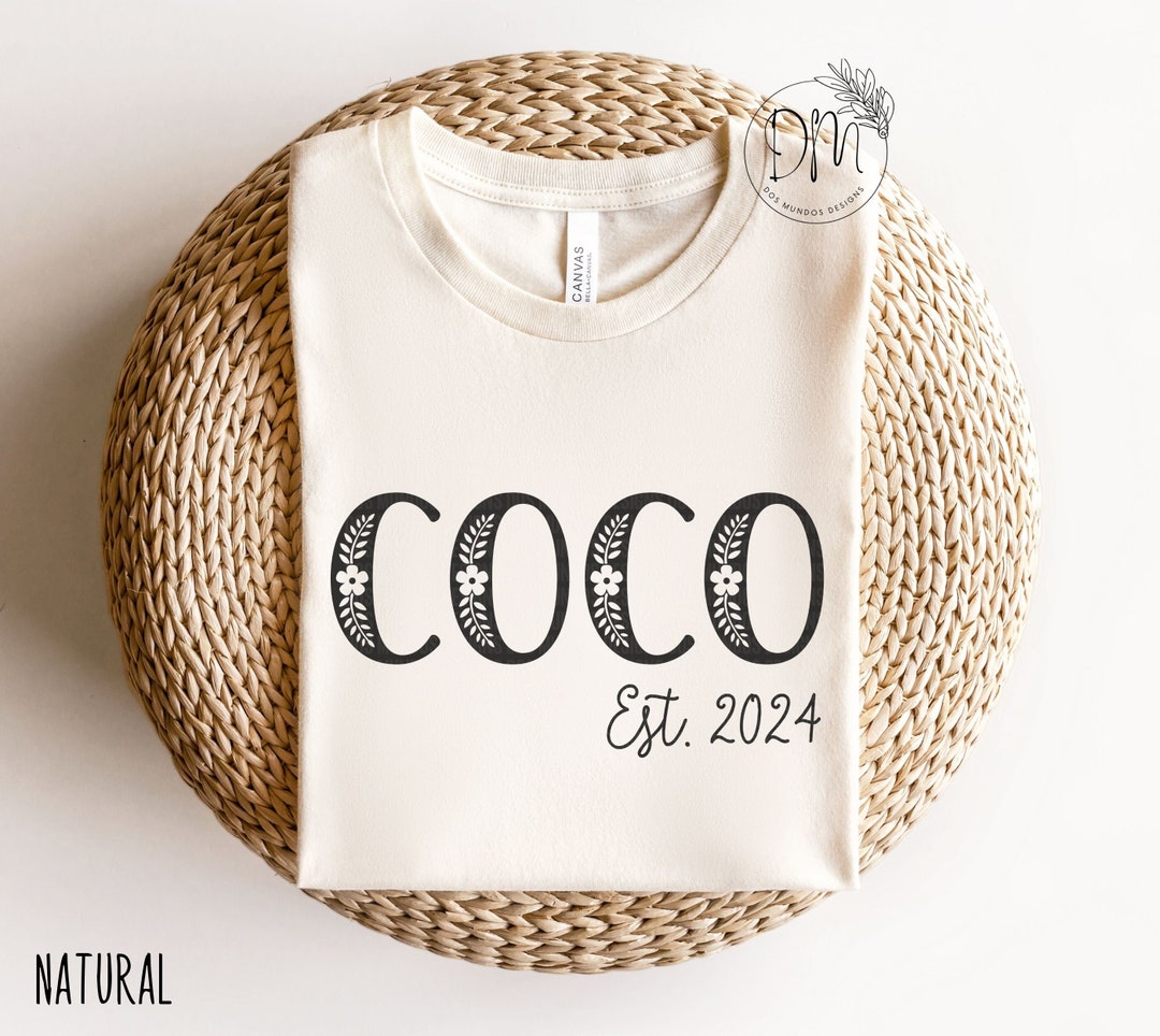 Coco Established Shirt, Floral Coco Est. Tshirt, Personalized Grandma ...