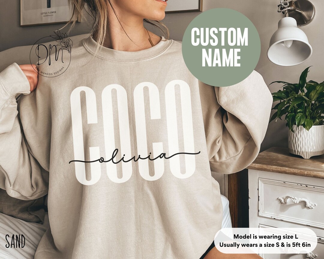 Custom Coco Sweatshirt, Coco Custom Name Crewneck, Personalized Grandma ...