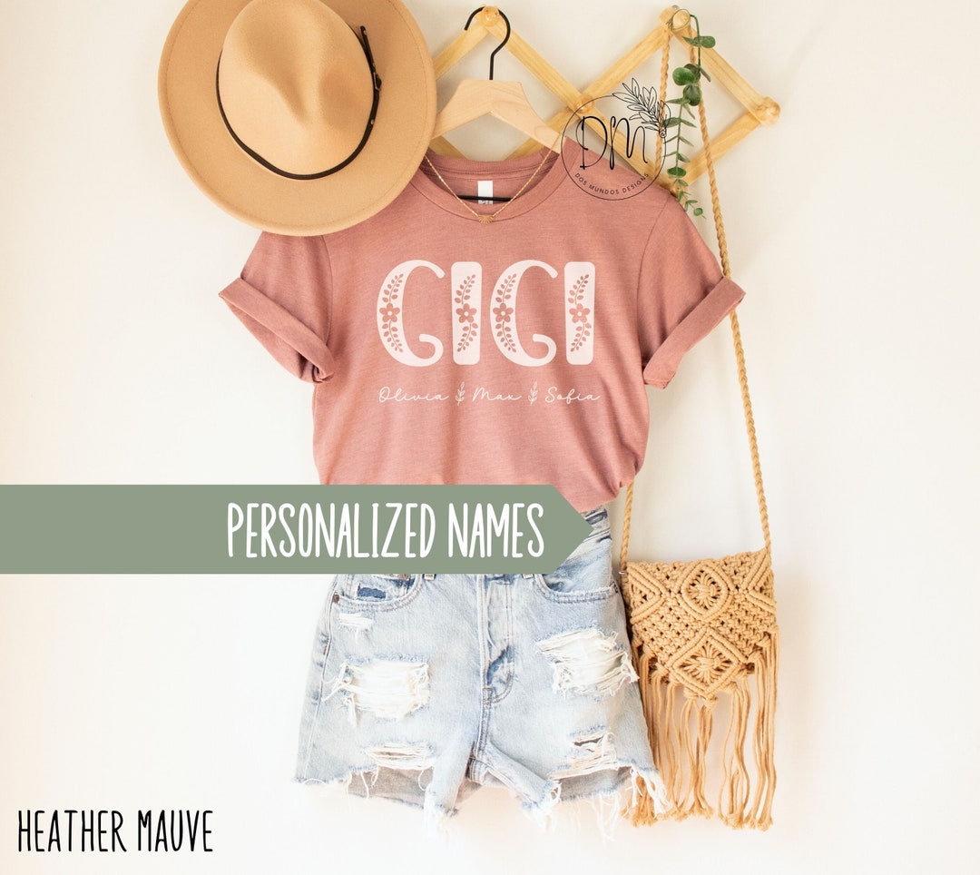Gigi Shirt, Personalized Gigi T-shirt, Wildflowers Gigi Shirt, Grandkid ...