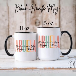 Abuela Mug With Grandkids Names Mug for Abuela Mug Personalized Abuela ...