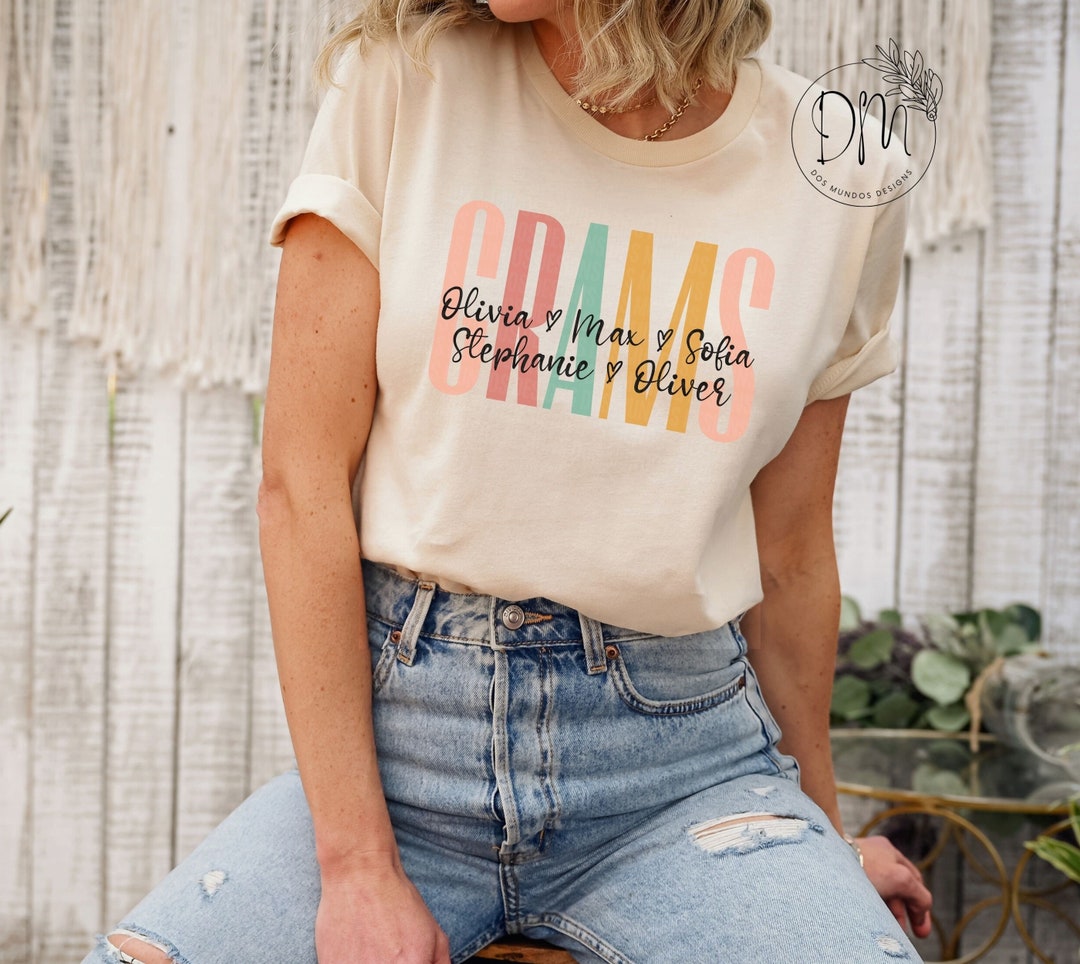 Grams Shirt With Grandkids Names Custom Grams Tshirt Personalized Grams ...