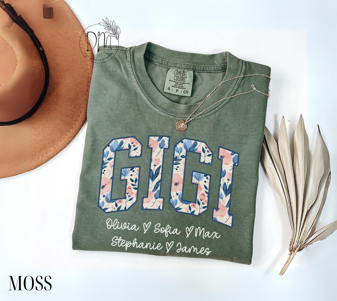 Comfort Colors Gigi Shirt Personalized Gigi Shirt Floral Gigi Shirt ...