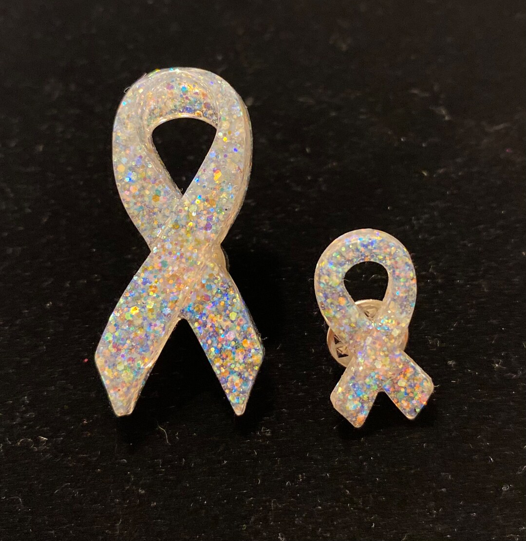 Lung Cancer Awareness Set of 2 Resin Glitter Pins 1.5 Inch & 1 Inch - Etsy