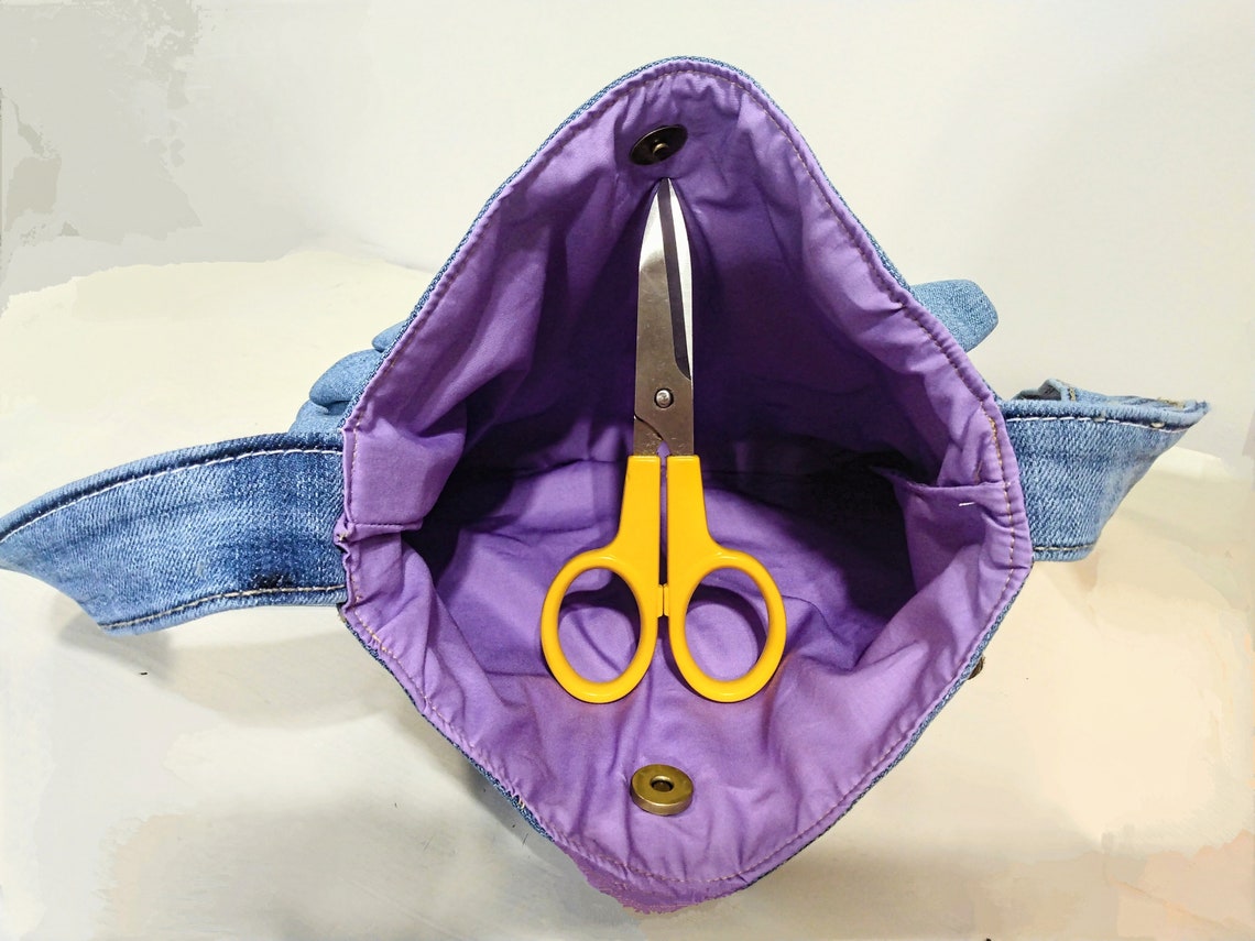 Ruffled Reworked Denim Jeans Shoulder Bag Zipper Pouch - Etsy