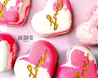 Bath Bomb, Heart Bath Bomb, Valentines Day Gifts, Gifts for Her, Pink ...