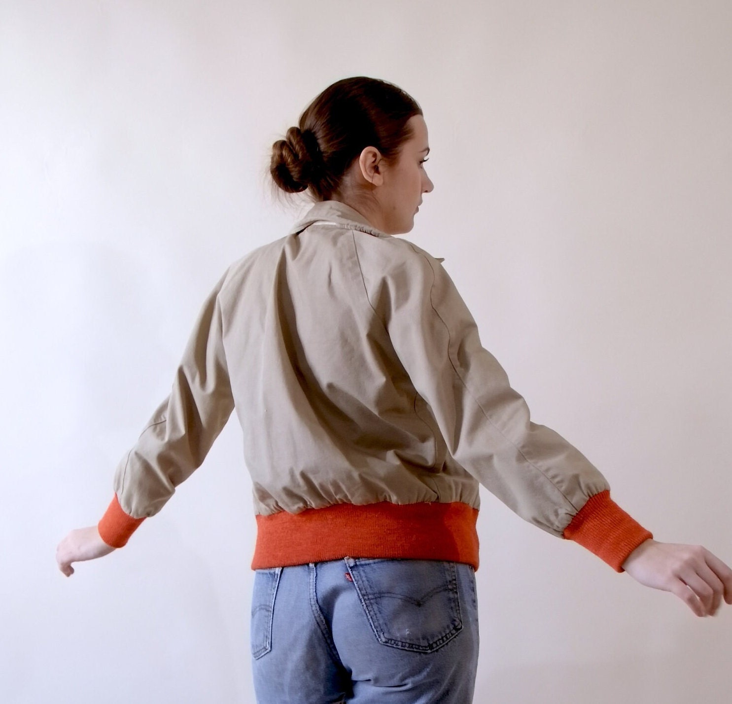 1950s Satin Bomber Jacket 50s Reversible Cheer Jacket Red and Cream ...