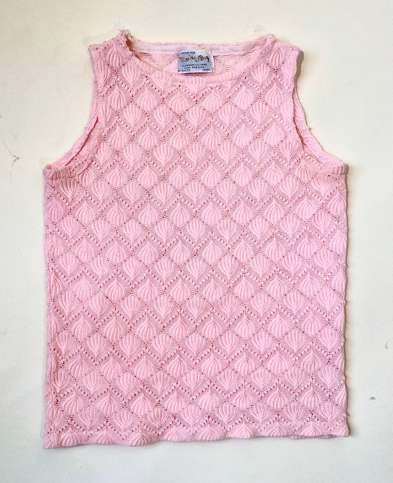 Cutest 1960s Baby Pink Knit Tank - Etsy