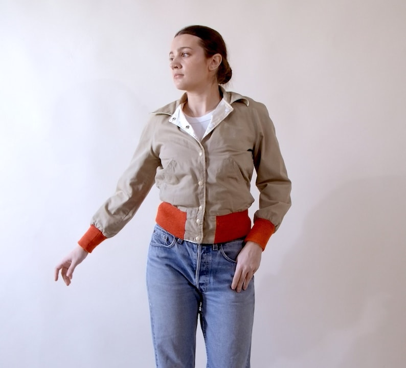 1950s Satin Bomber Jacket 50s Reversible Cheer Jacket Red and Cream ...