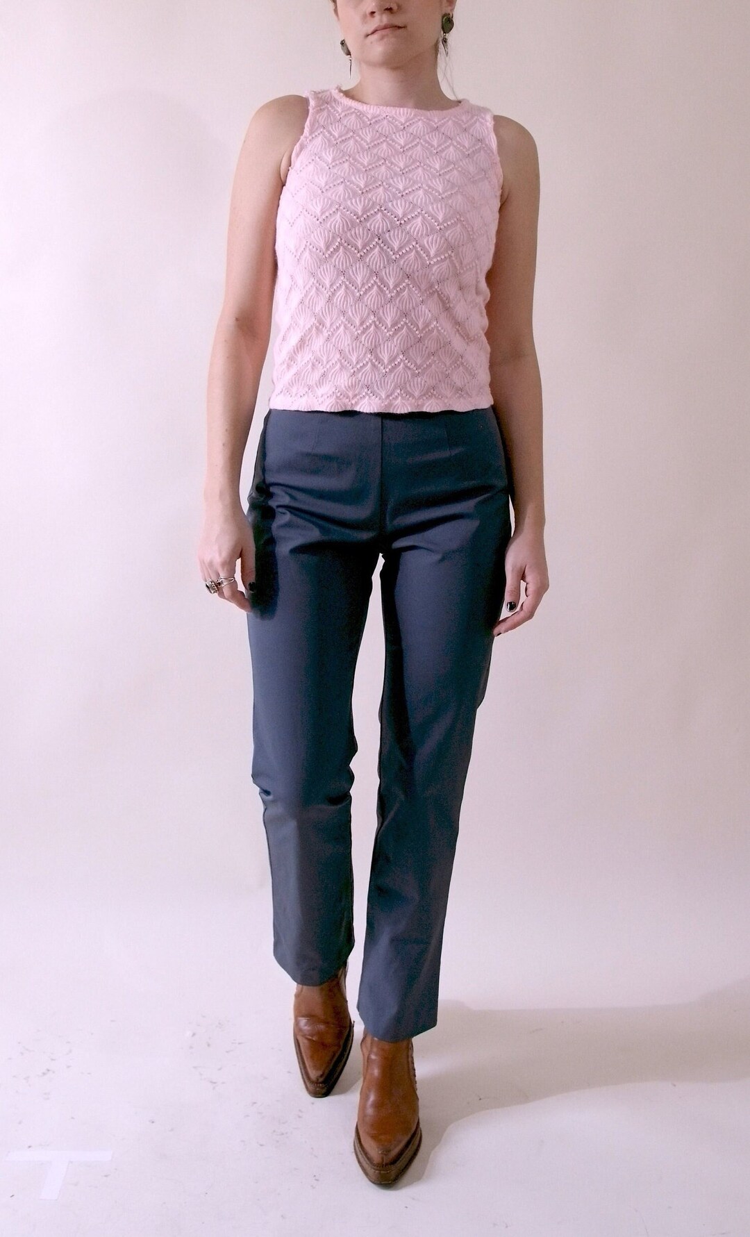 Cutest 1960s Baby Pink Knit Tank - Etsy