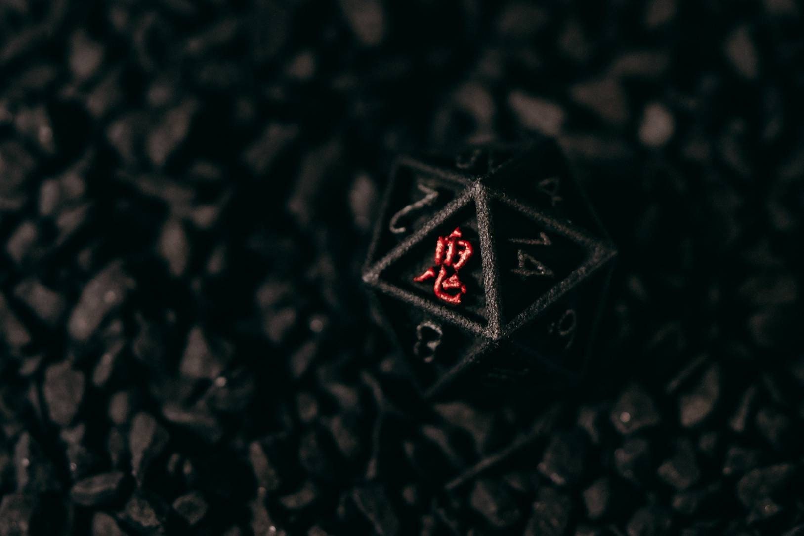 The Oni 鬼 D20 the Demon D20 D&D Dice volcanic Stone - Etsy
