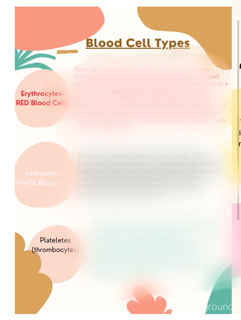 Blood, Hematology, Nursing Notes, Nursing Study Guide, Digital Download ...